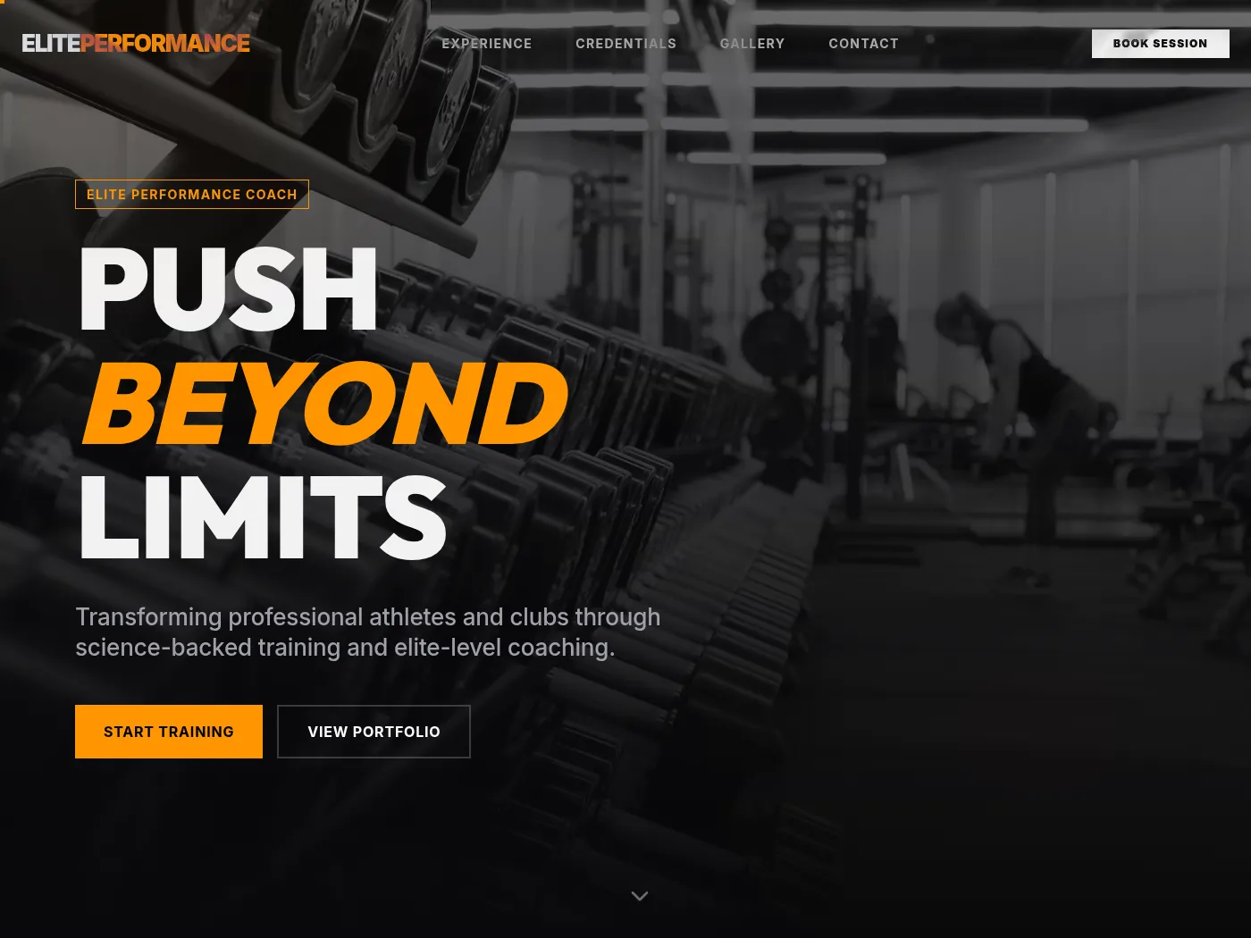 Scroll Portfolio Sports Trainer