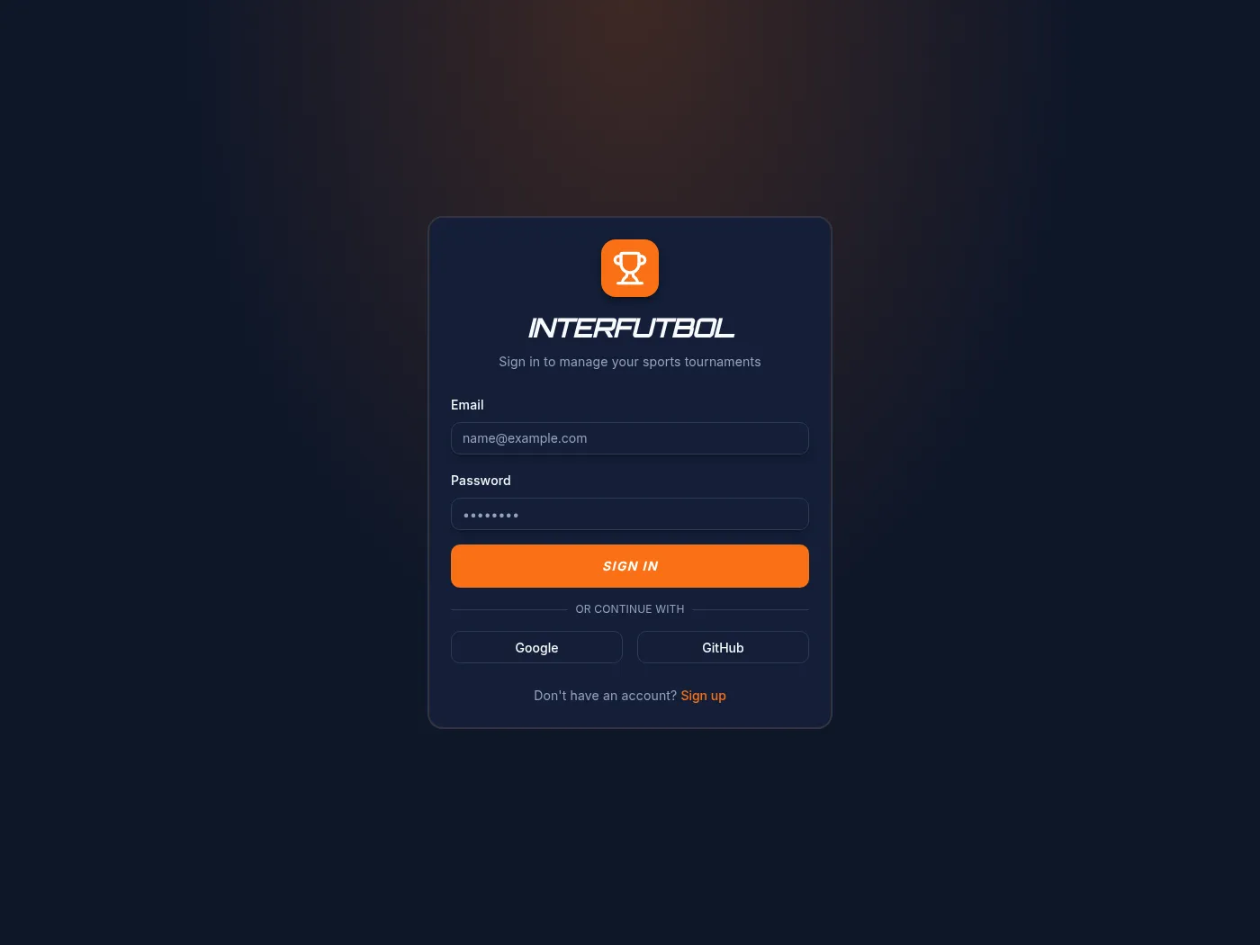 Interfutbol Tournament Hub