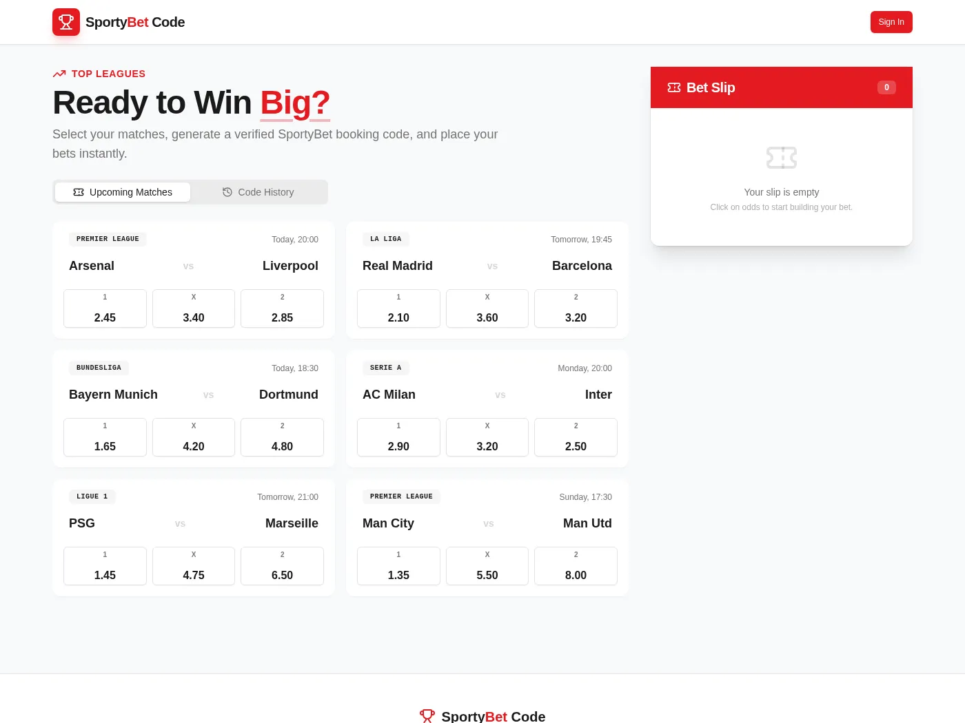 SportyBet Booking Code Tool