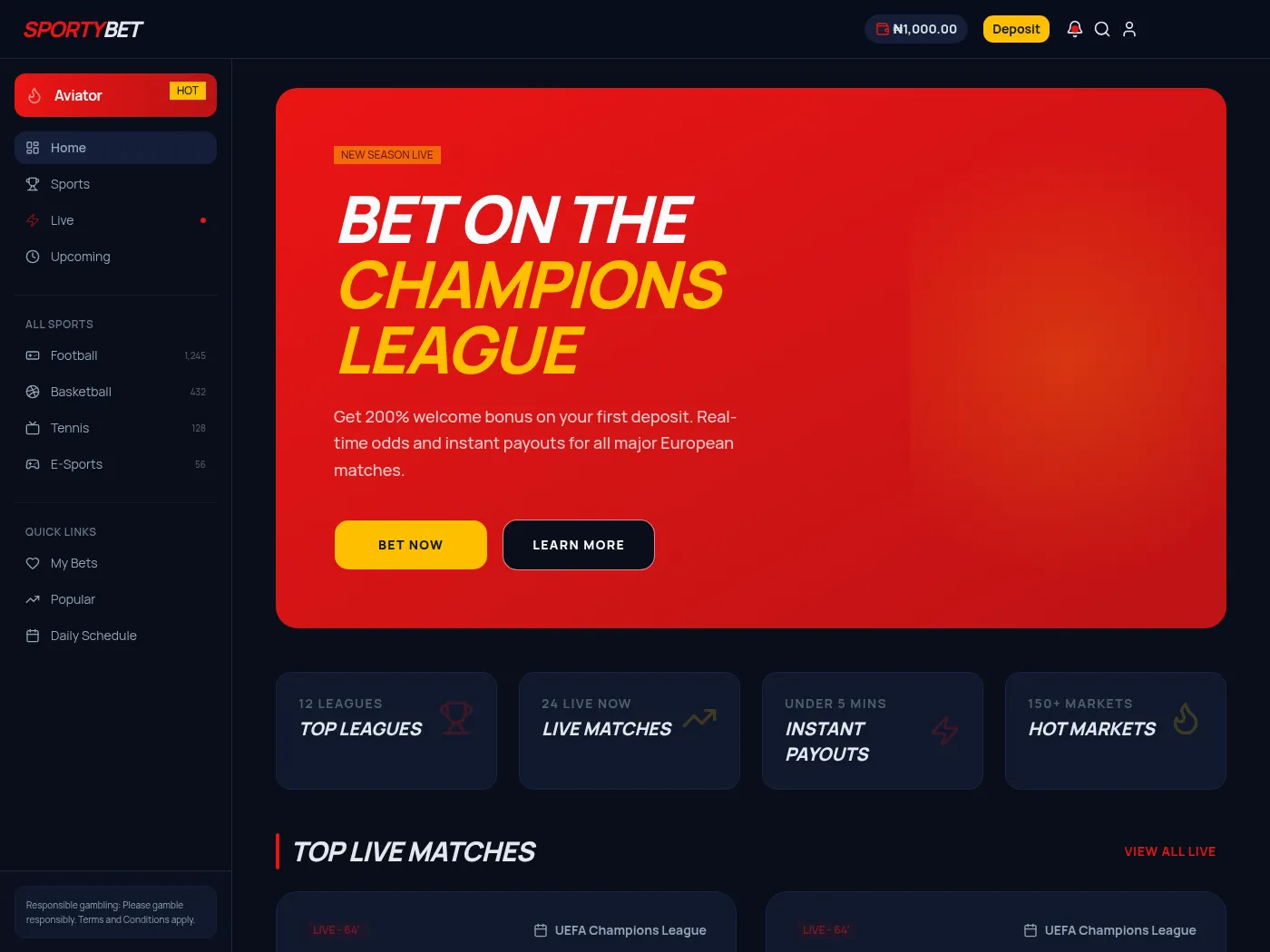 SportyBet Web Platform
