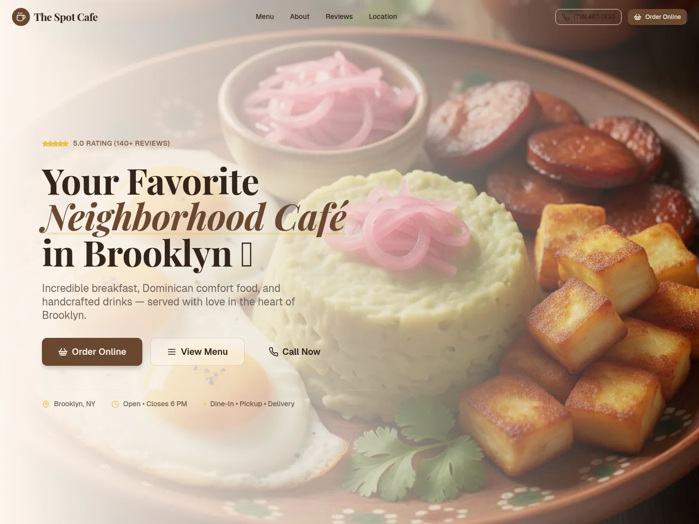 The Spot Cafe Website