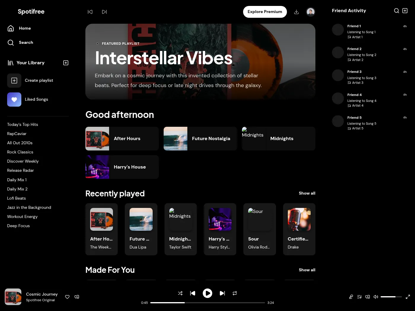 Spotifree Web Clone
