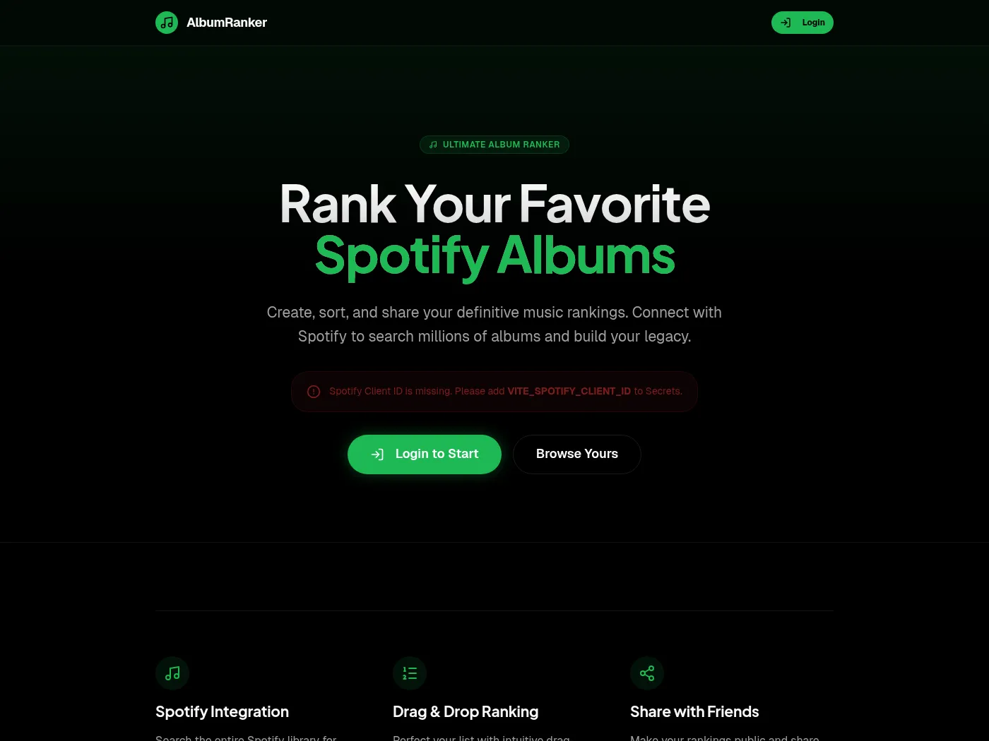 Spotify Album Ranker