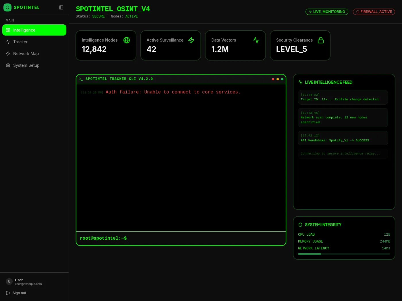 SpotIntel Tracker CLI
