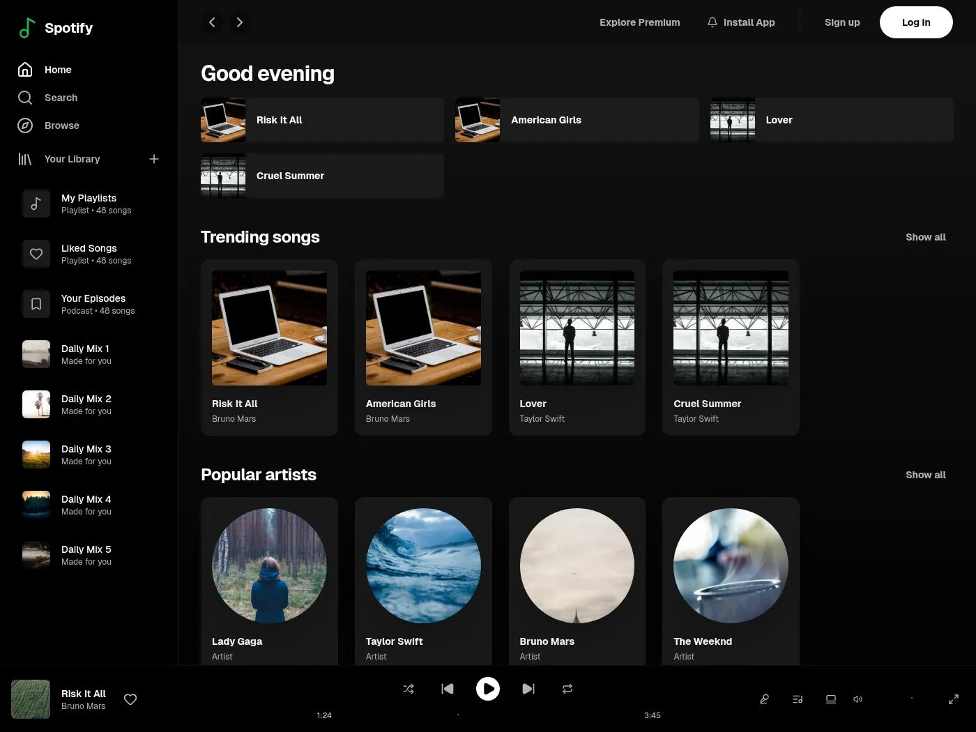 Spotify Web Clone