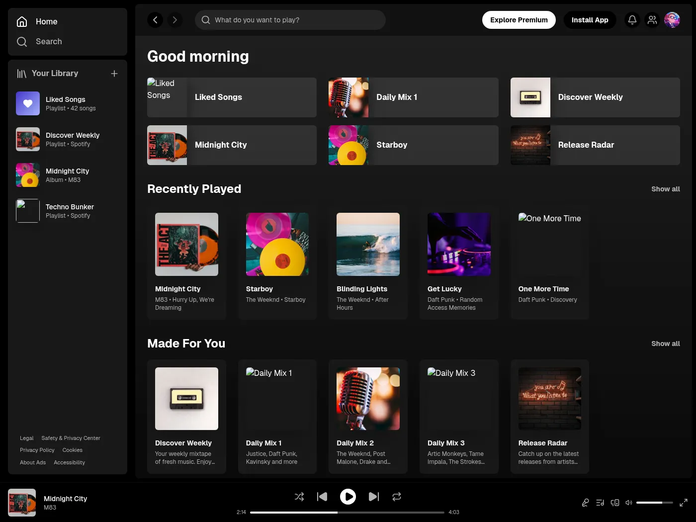 Spotify Web Clone