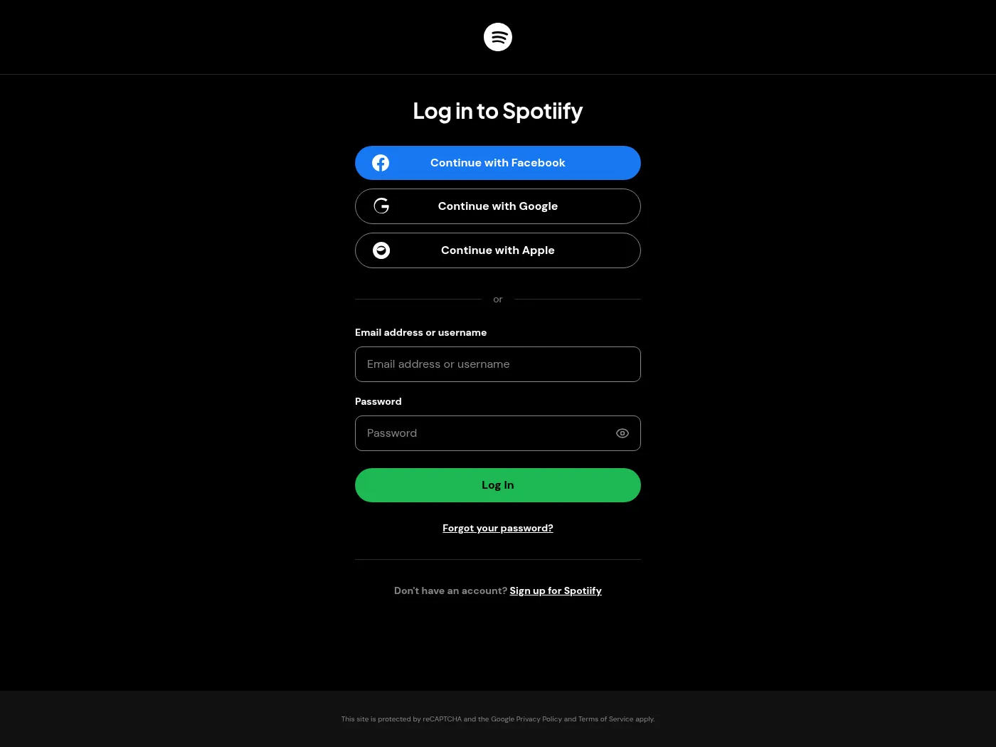 Spotiify Login Clone