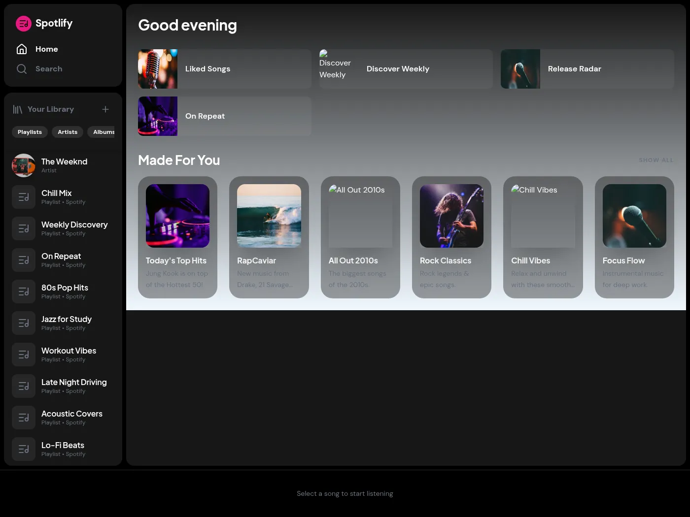 Spotlify Web Player