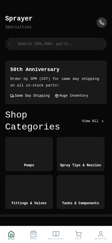 Sprayers Catalog App