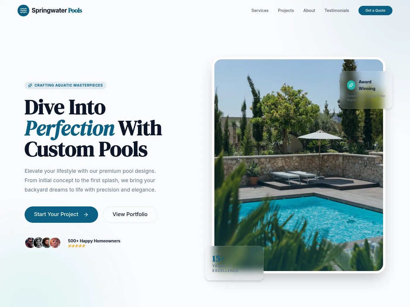 Springwater Pools Website