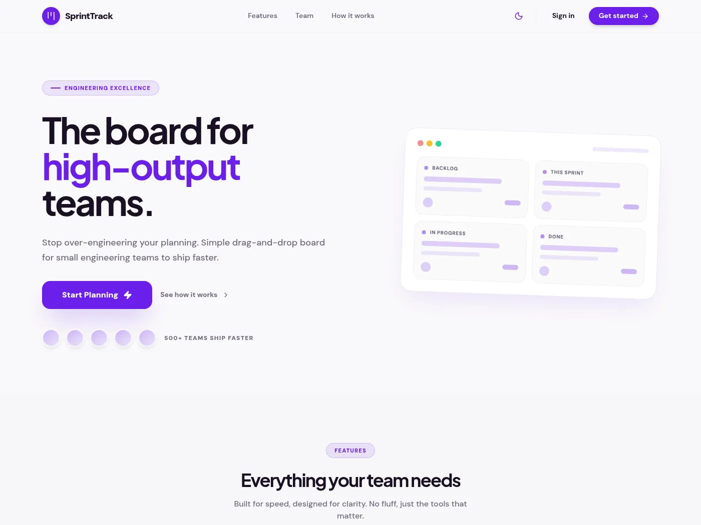 SprintTrack Board