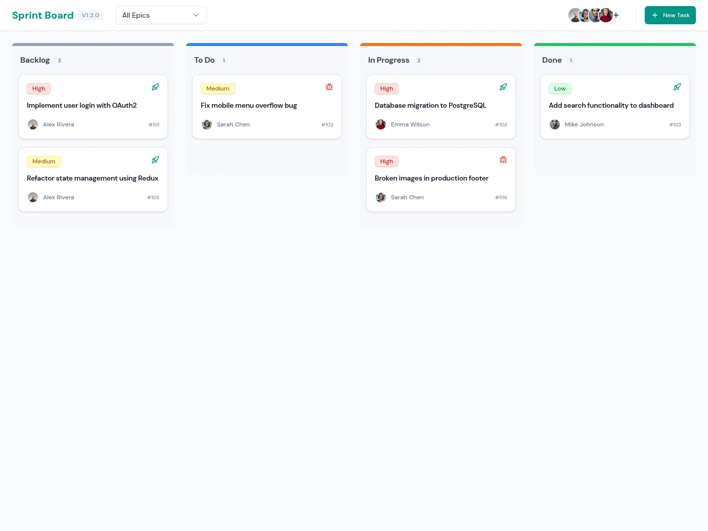 SprintBoard Kanban