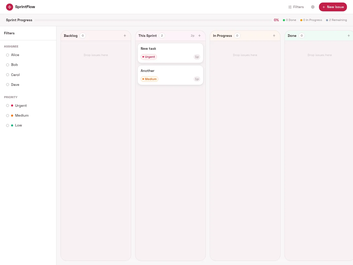 SprintFlow Board