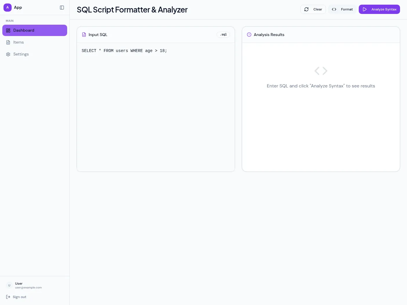 SQL Script Formatter