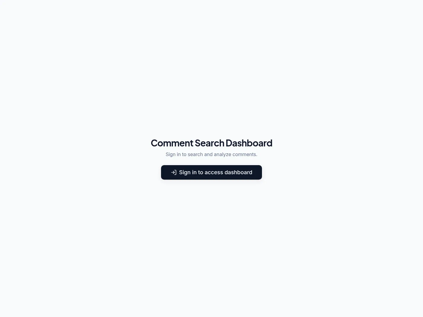 Comment Search Dashboard
