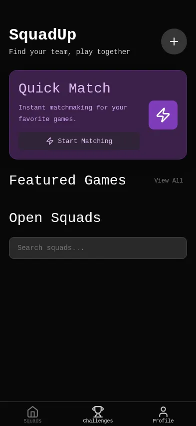 SquadUp Gaming Hub