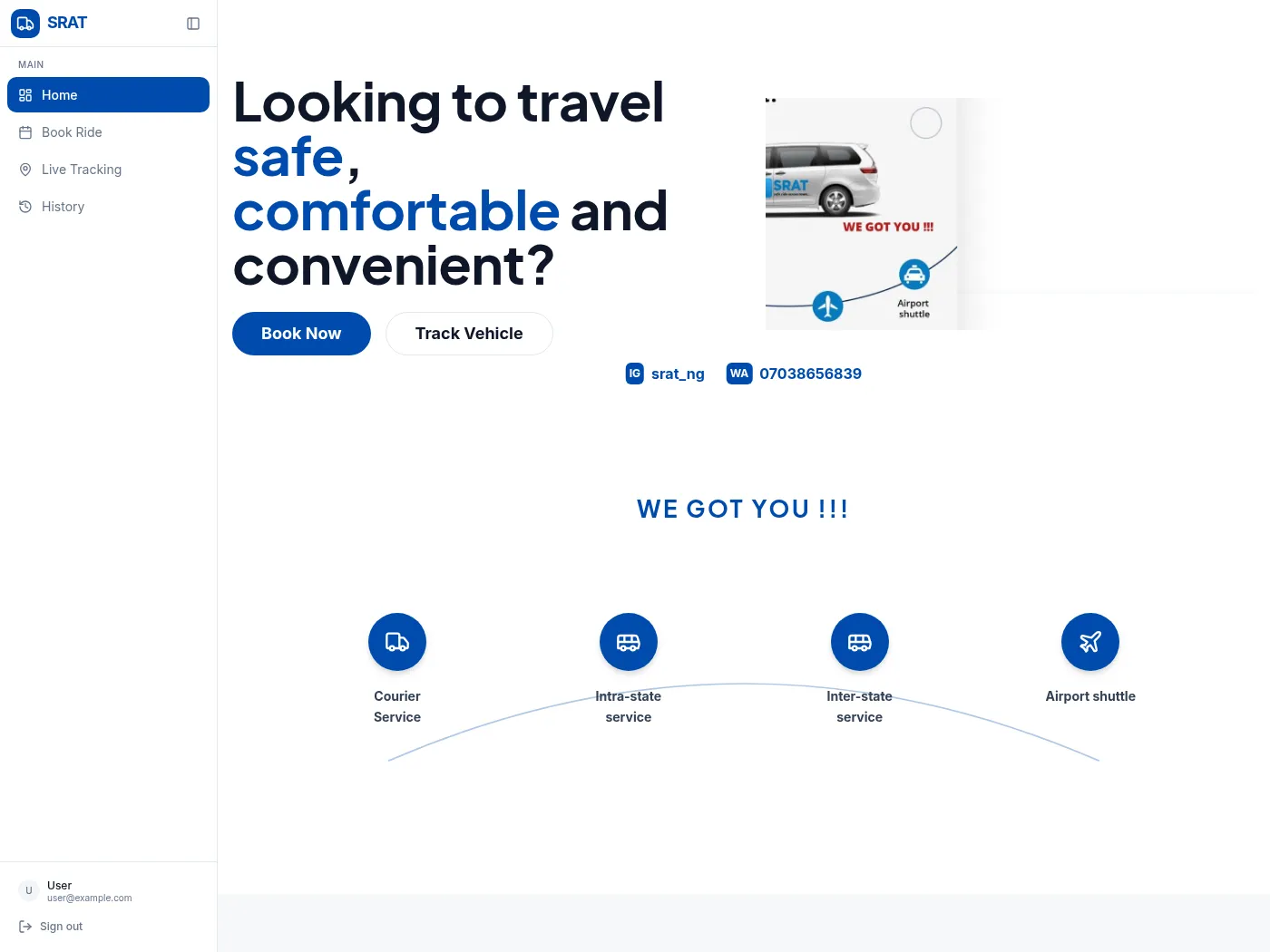 SRAT Transport Dashboard