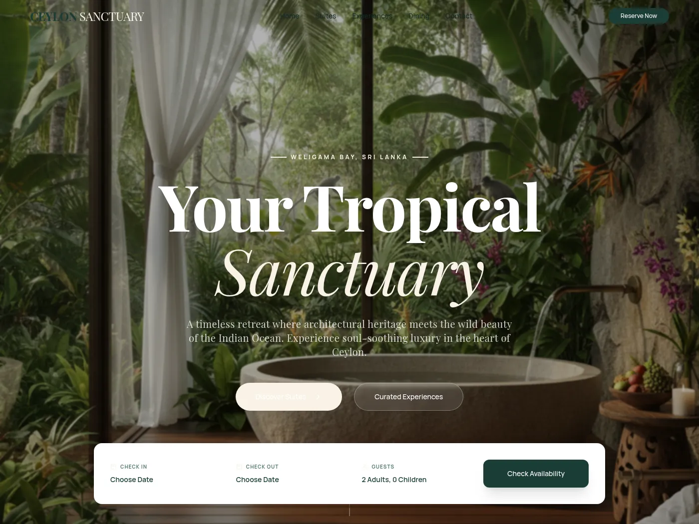 SriLankan Luxe Resort Web