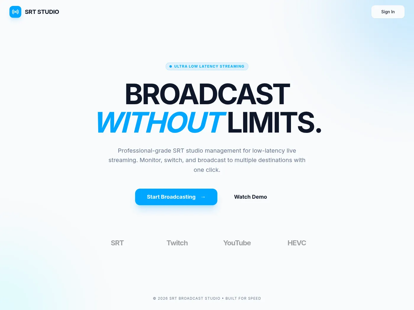 SRT Broadcast Studio