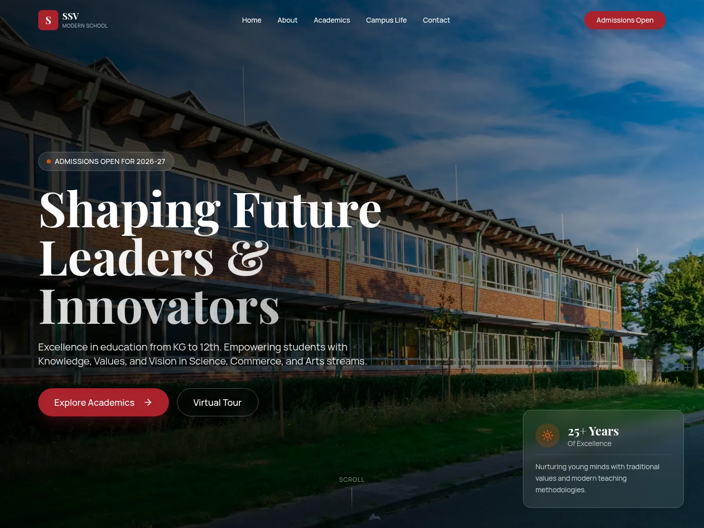 SSV Modern School Landing