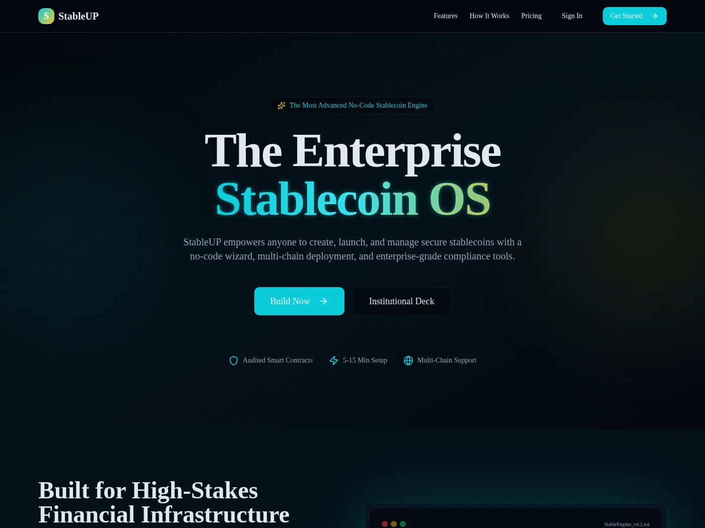 StableUP No-Code Stablecoin Platform