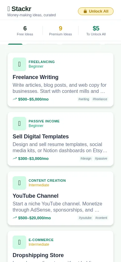 Stackr Money Ideas