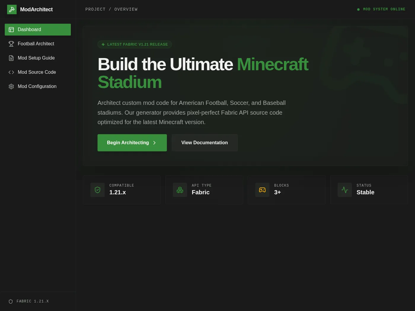 StadiumBuilder Minecraft Mod