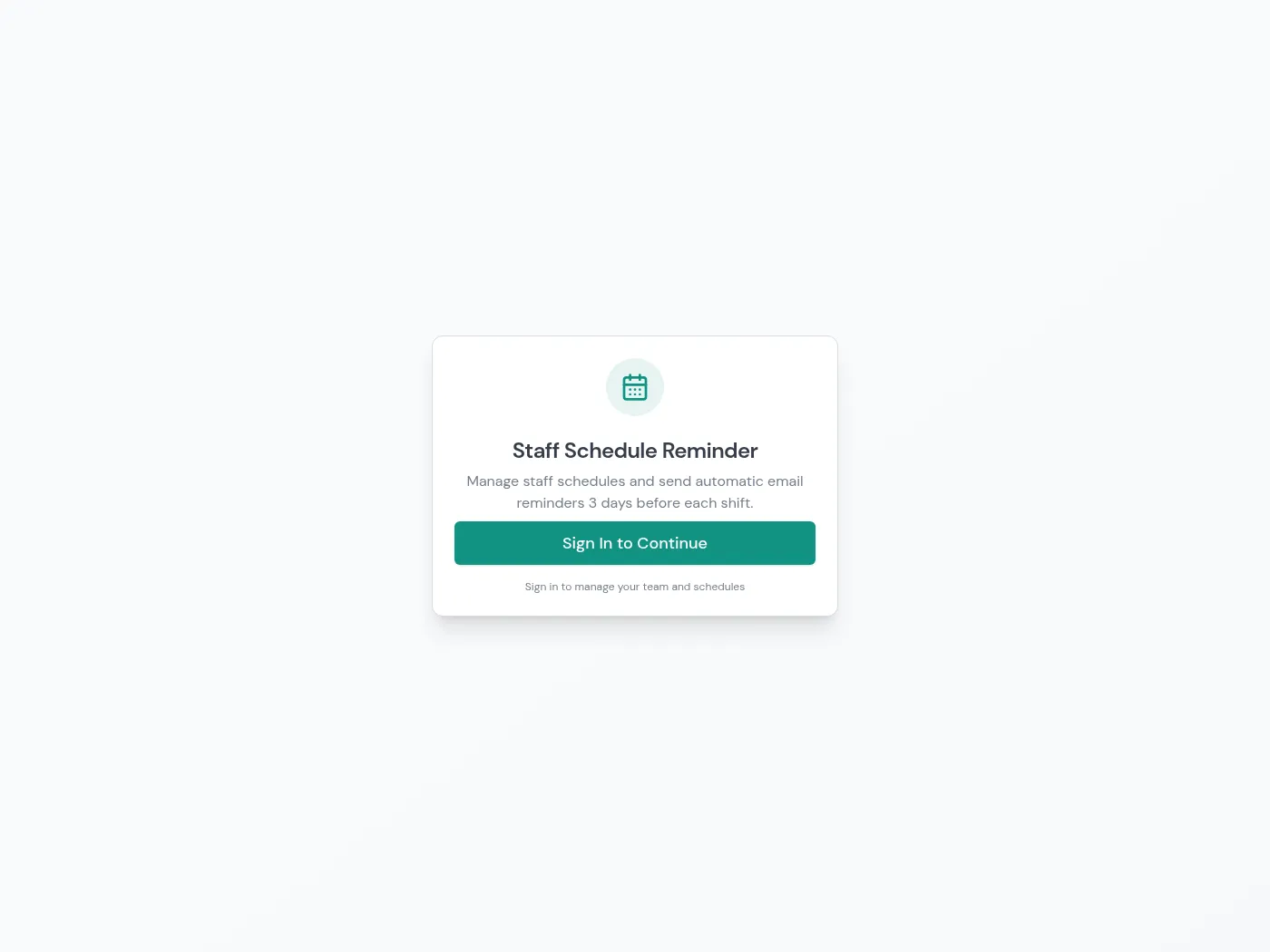 Staff Schedule Reminder