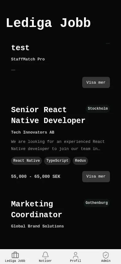 StaffMatch Mobile