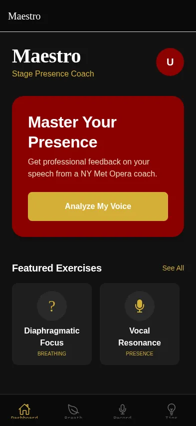 Stage Presence Coach
