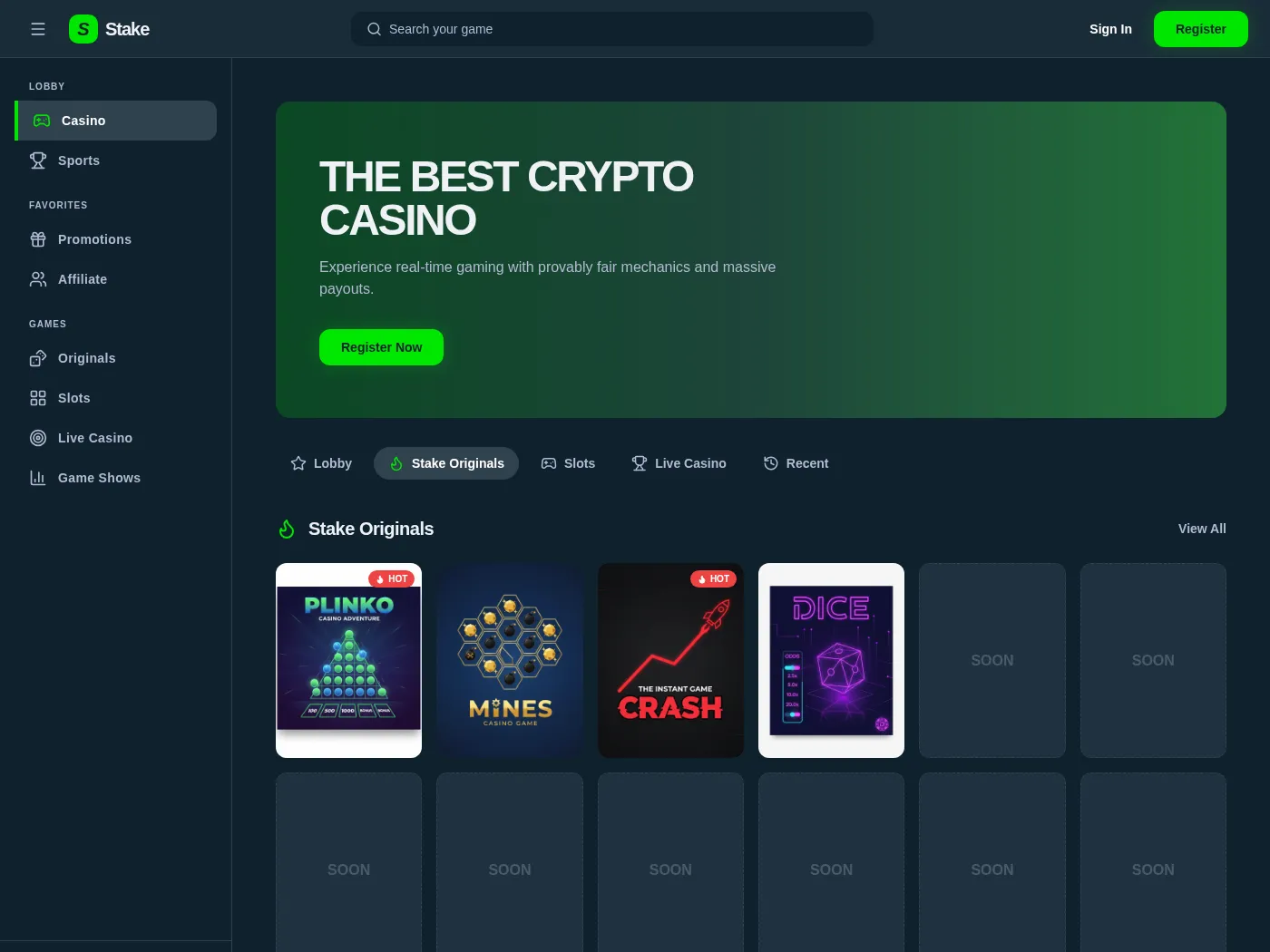 Stake Casino Clone