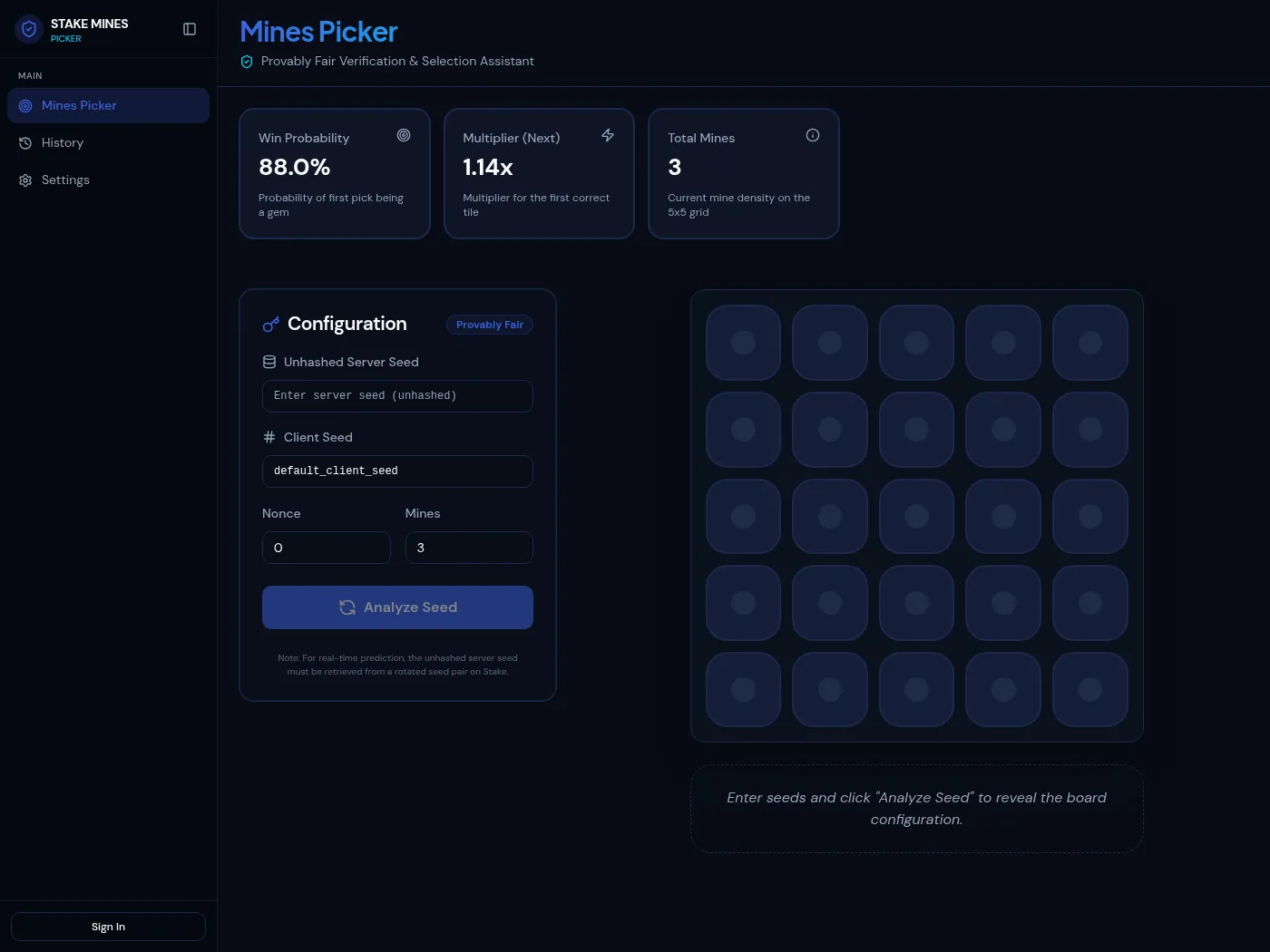 Stake Mines Picker