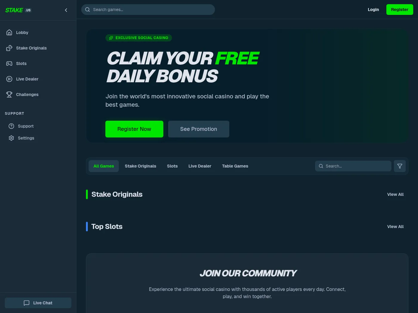 Stake.us Casino Clone