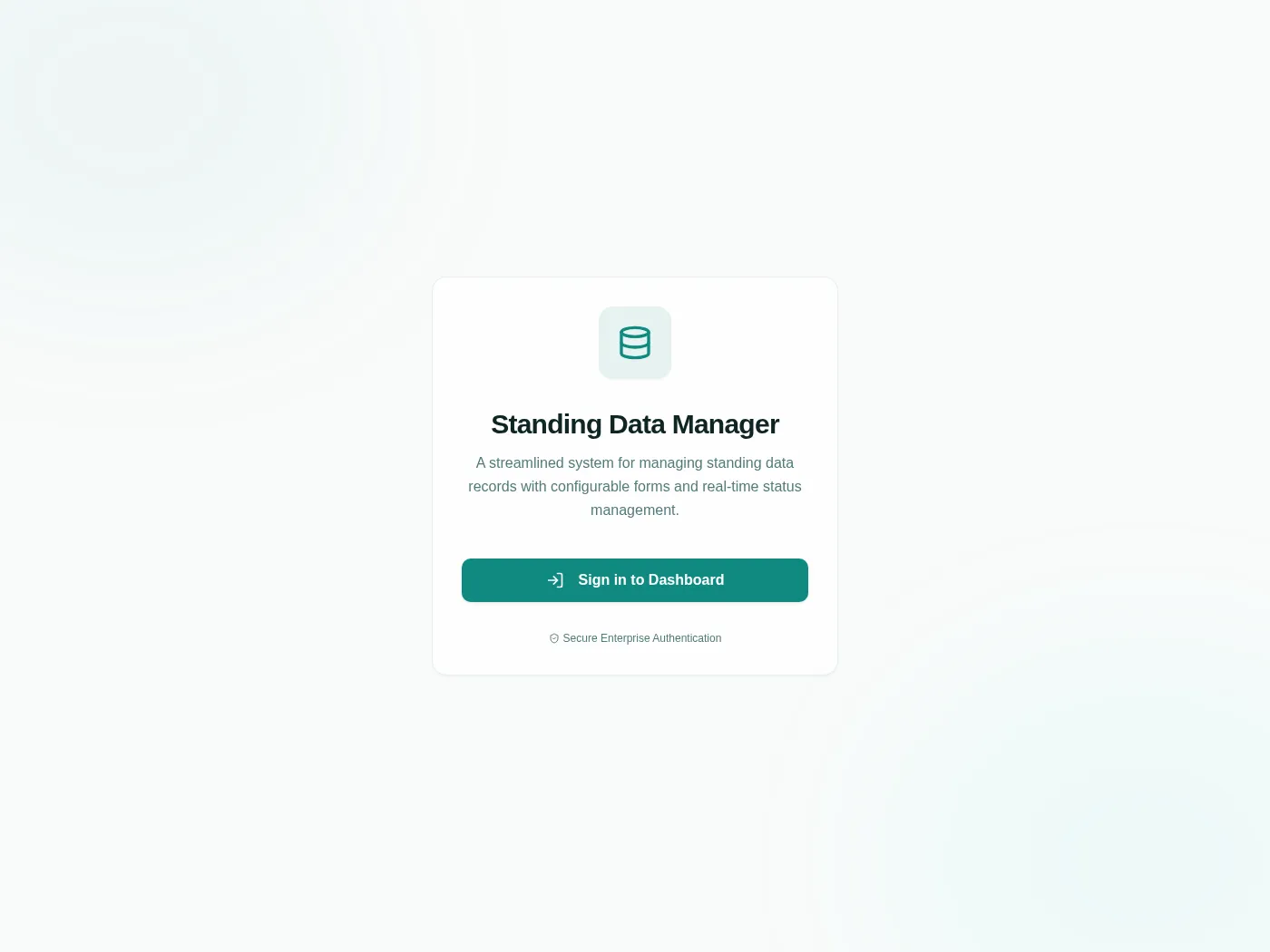 Standing Data Manager