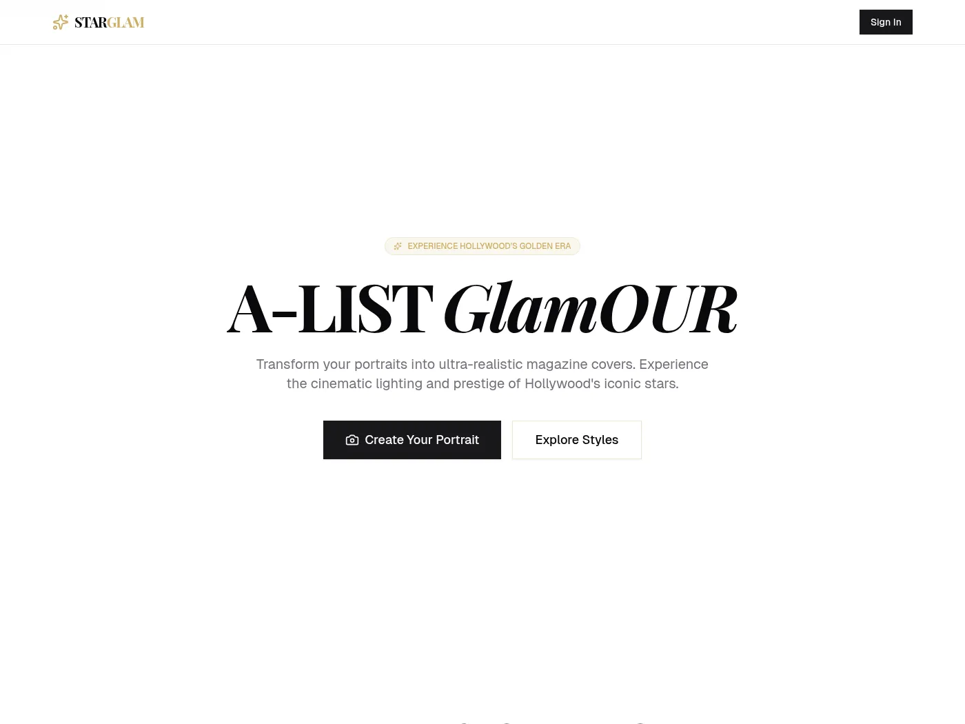 A-List Glam AI Portraits
