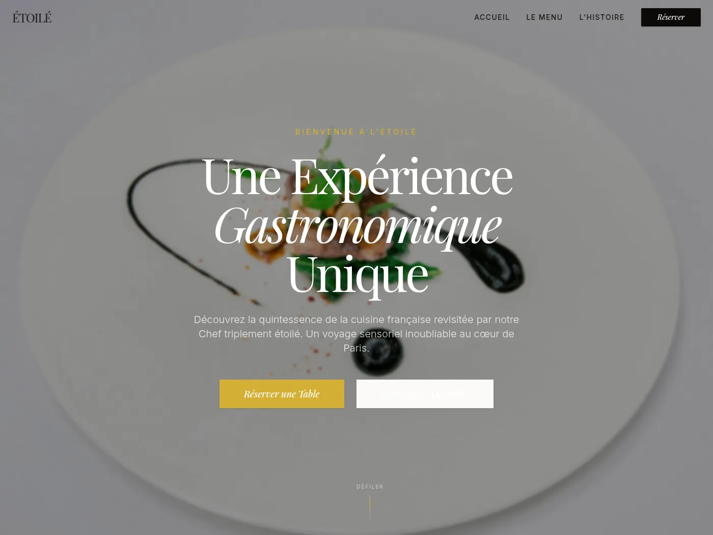 Étoilé Restaurant Website