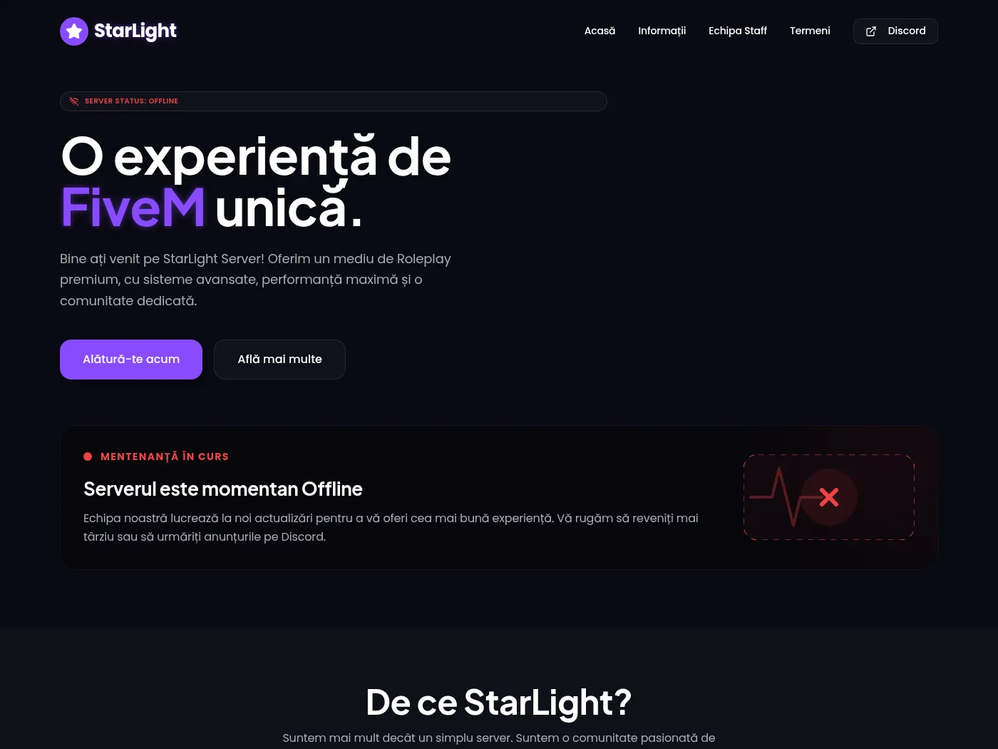 StarLight Server Site