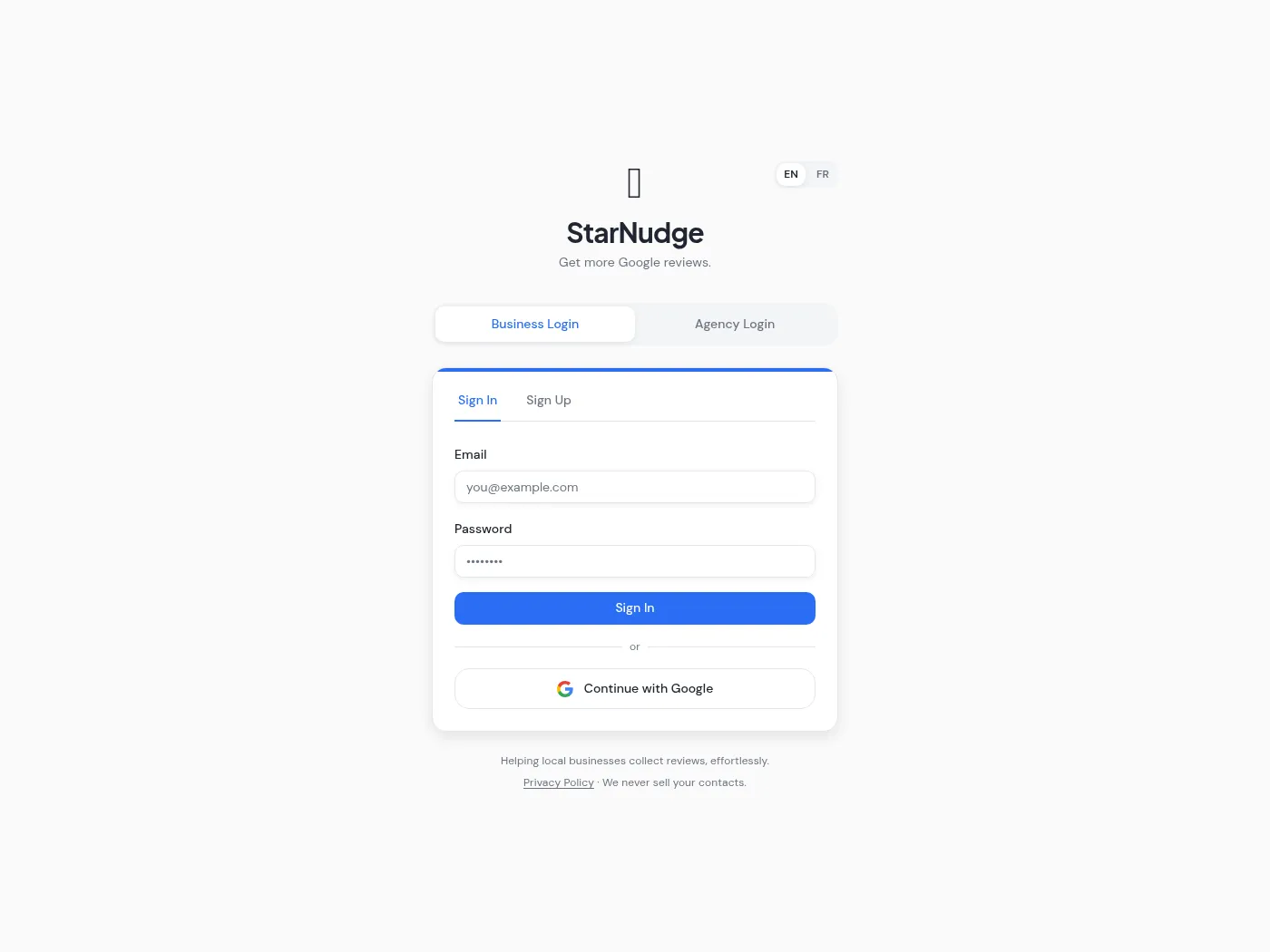 StarNudge Agency Portal