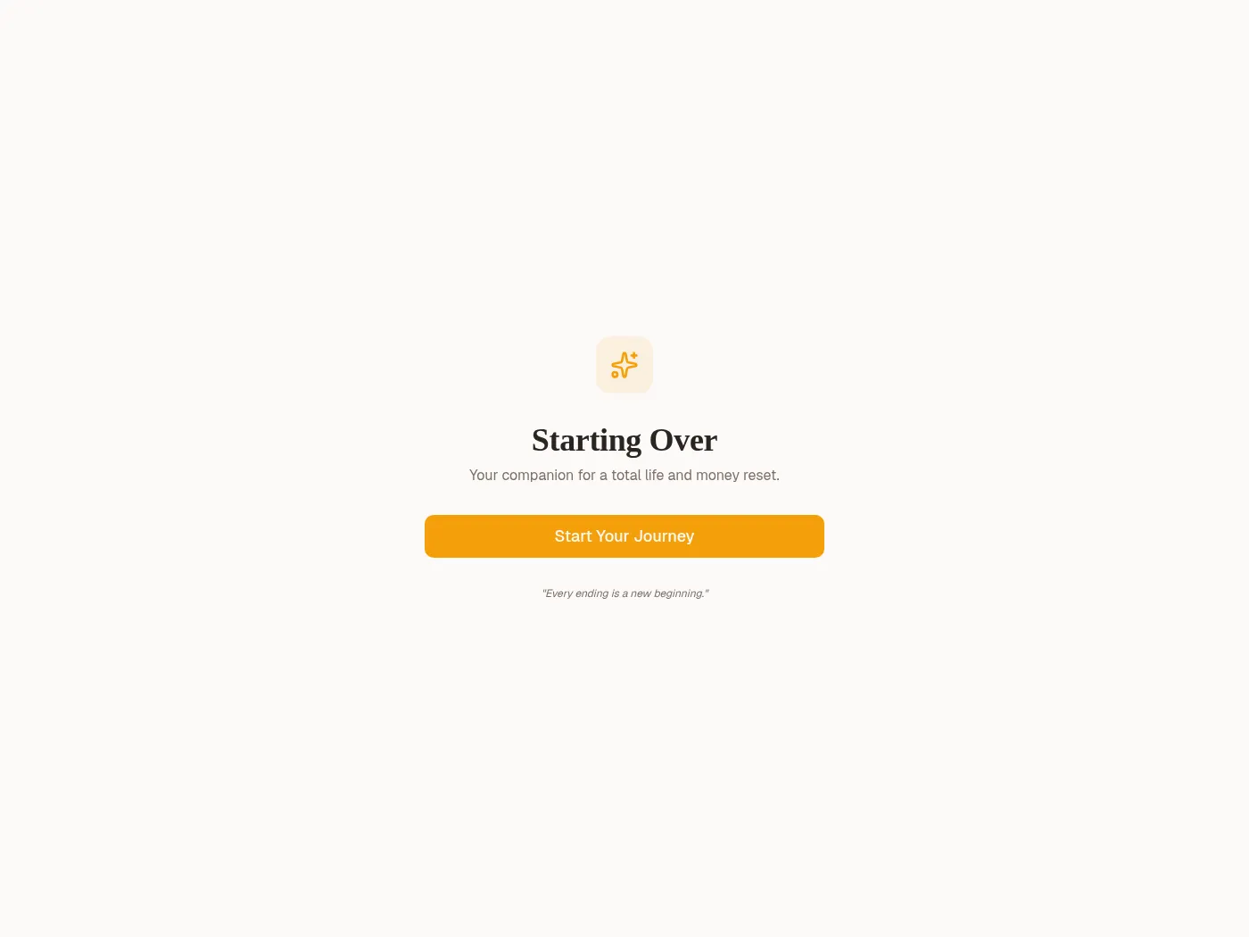 Starting Over Checklist