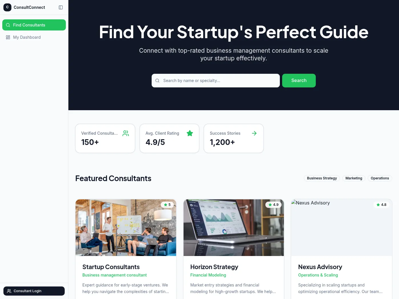 Startup Consultants Portal