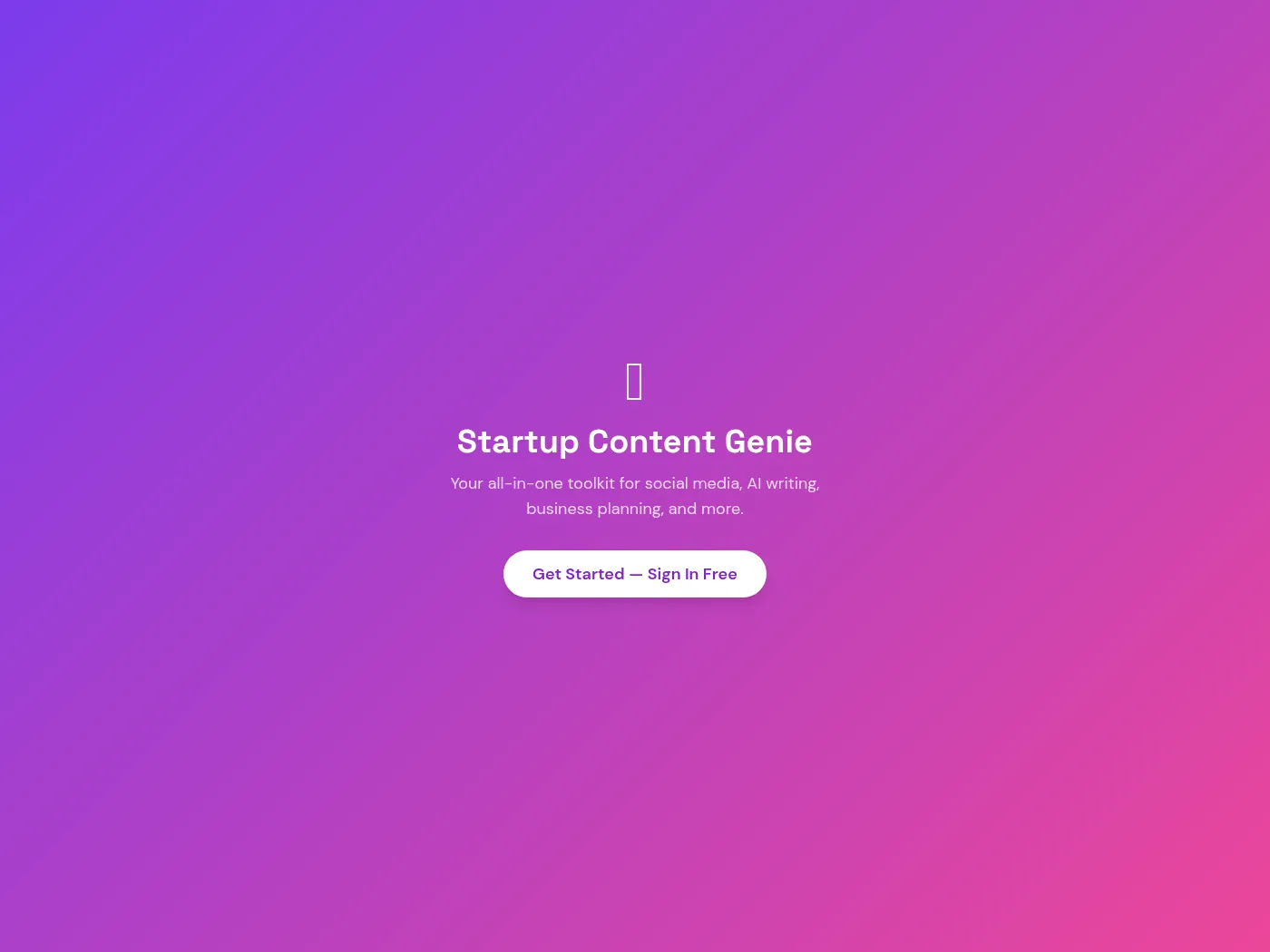 Startup Content Genie