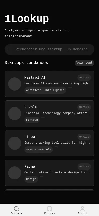 Startup Lookup Mobile