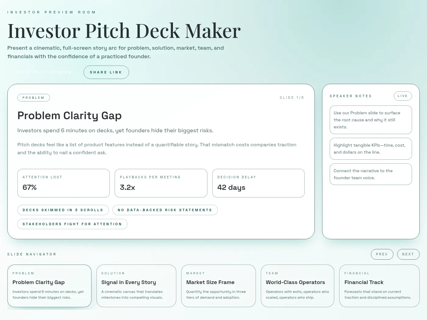 Investor Pitch Deck Maker