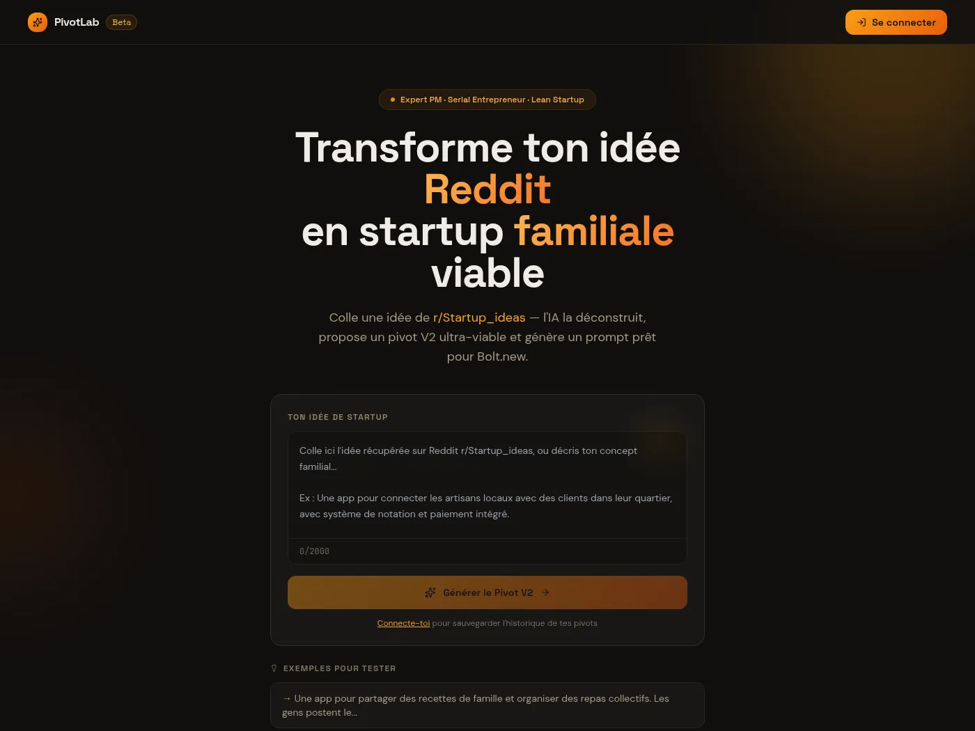 Startup Pivot Generator