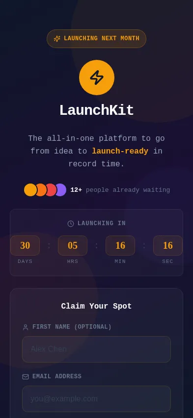 Startup Waitlist App