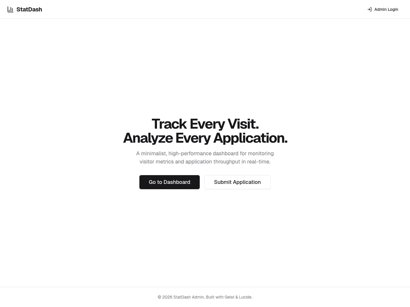 Visitor & Application Dashboard