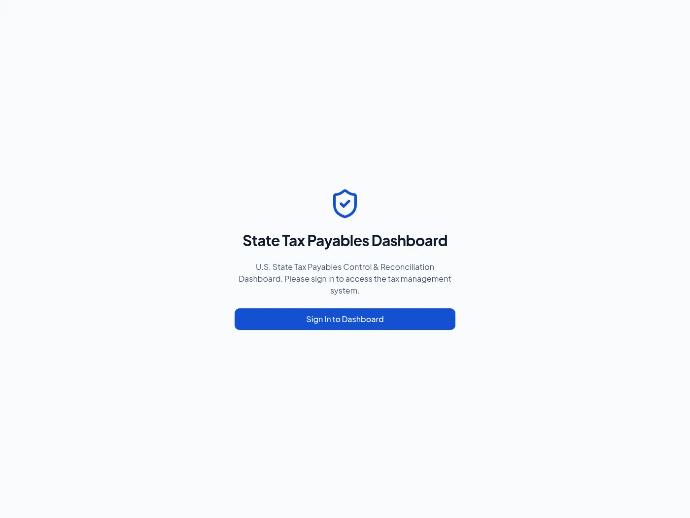 State Tax Payables Dashboard