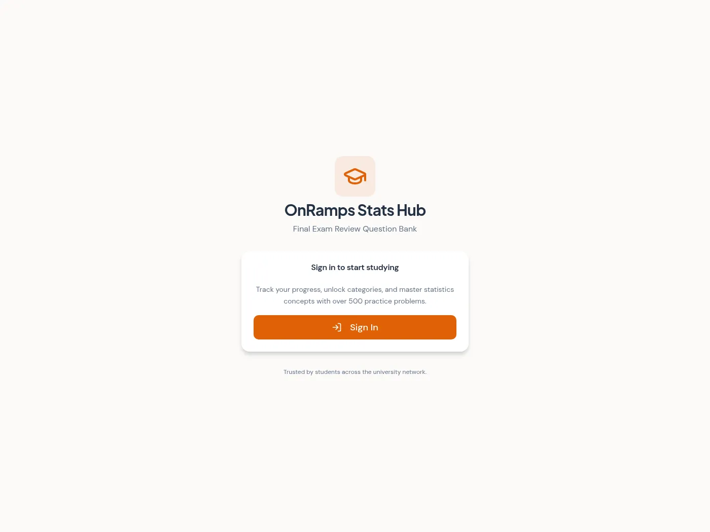 OnRamps Stats Review Hub