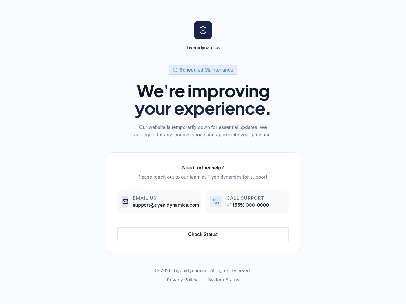 Tiyenidynamics Status Page