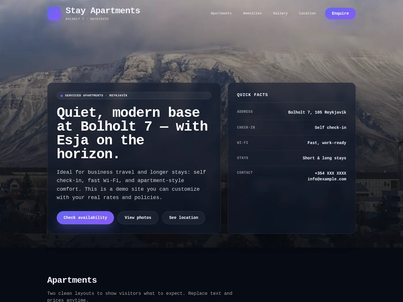 Stay Apartments Landing